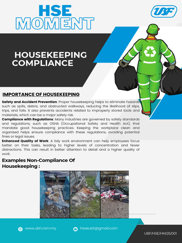 HSE Moment-001-Housekeeping Compliance | PDF