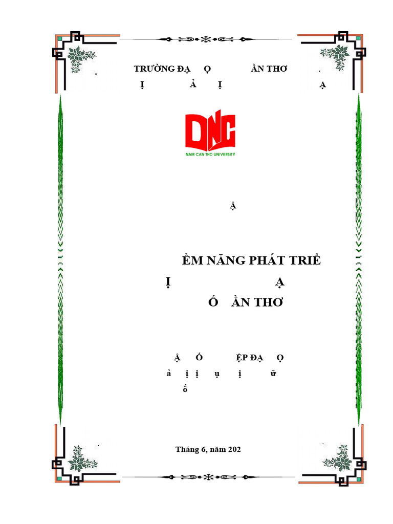 Phan Tich Tiem Nang Phat Trien Du Lich Sinh Thai Tai Thanh Pho Can Tho | PDF