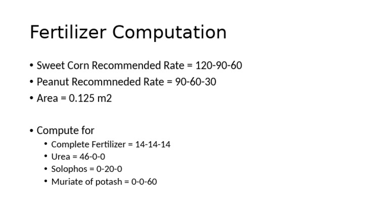 Fertilizer Rate Calculation Guide | PDF