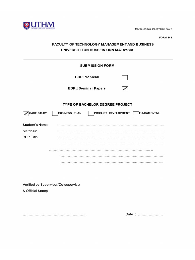 Lampiran I Tambahbaik-Form b4 - PSM Isubmission of Proposal | PDF