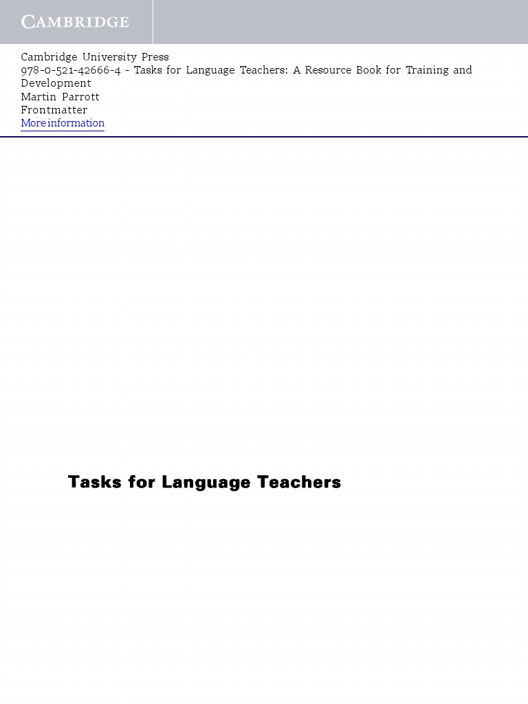 Lesson For Teachers by Martin Parrott | PDF