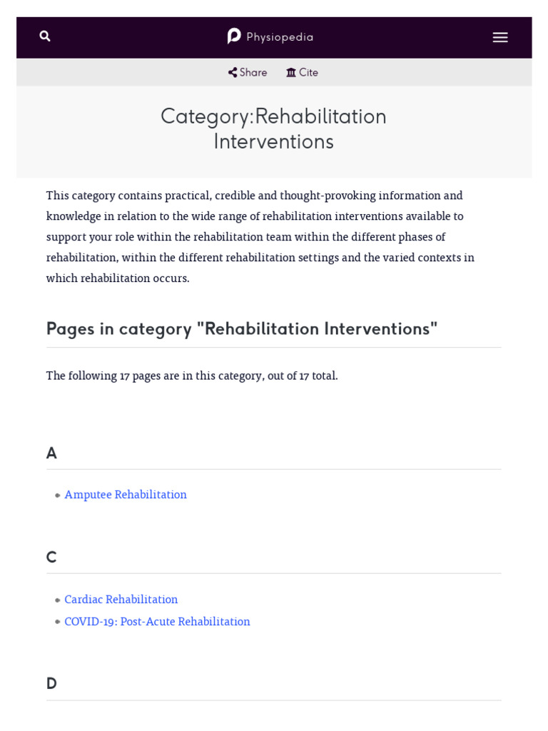 Category_Rehabilitation Interventions - Physiopedia | PDF