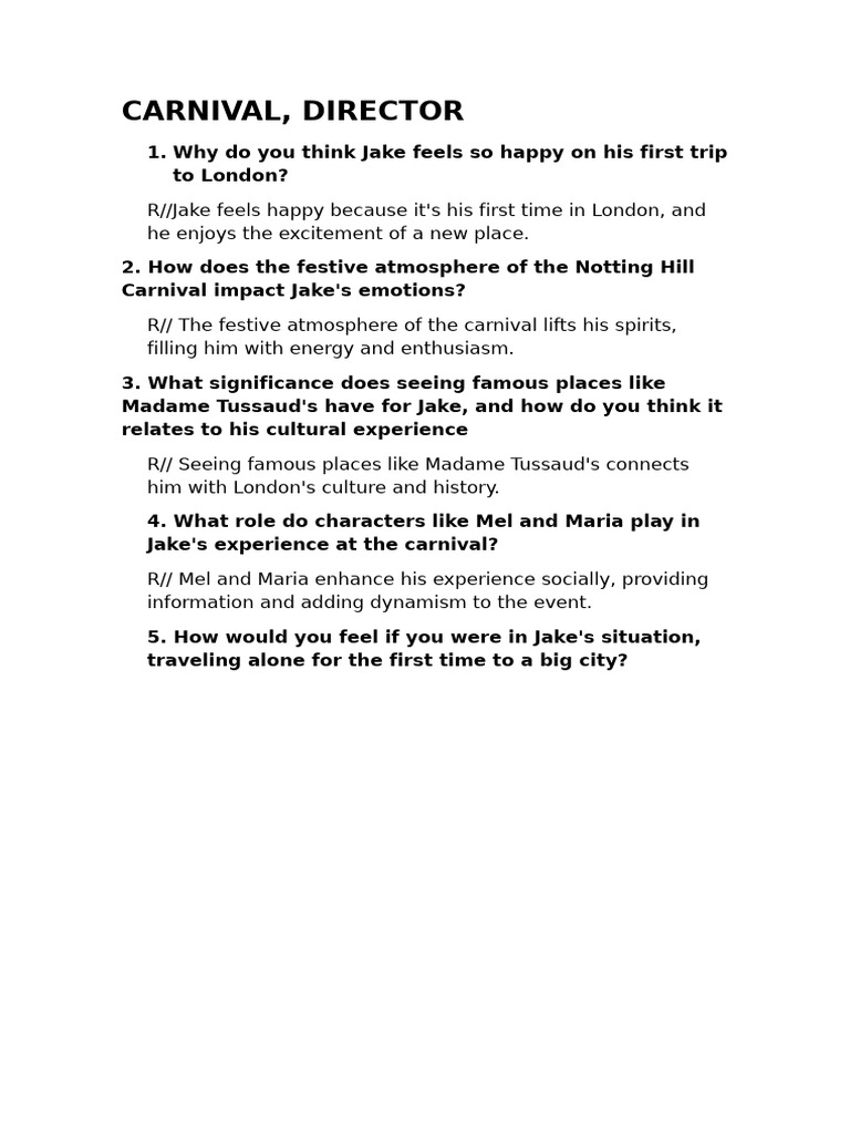Carnival, Director | PDF