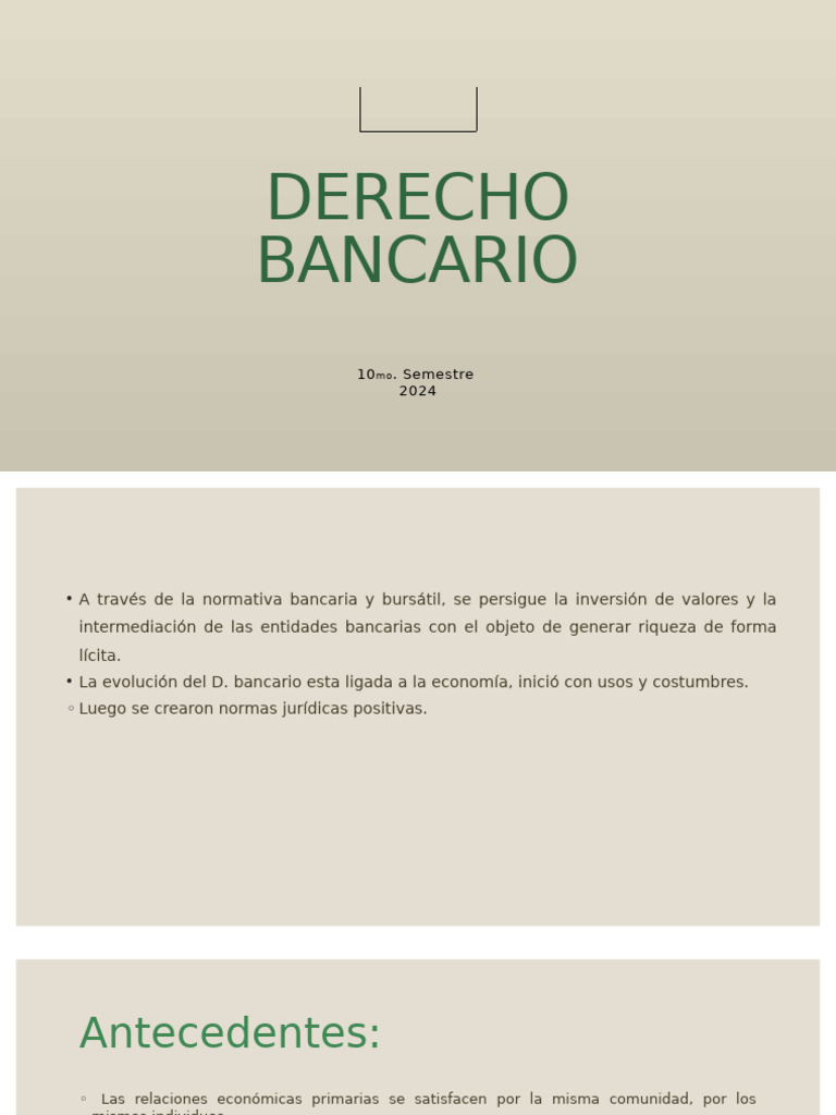 Evolución del Derecho Bancario | PDF | Bancos | Dinero