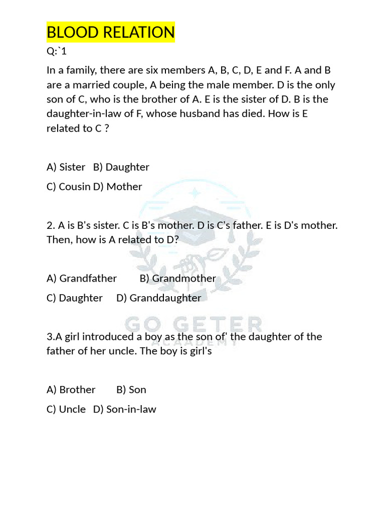 Blood Relation | PDF