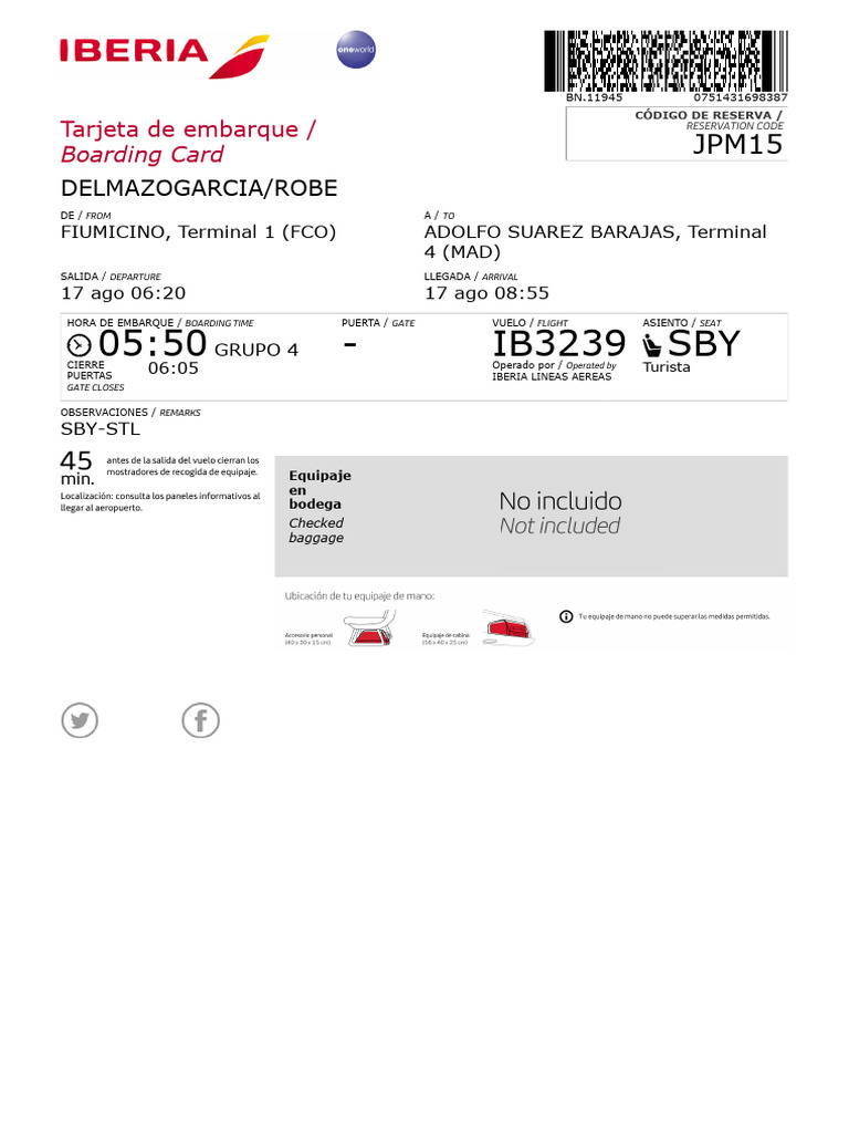 Iberia JPM15 | PDF | Transporte | Aviación