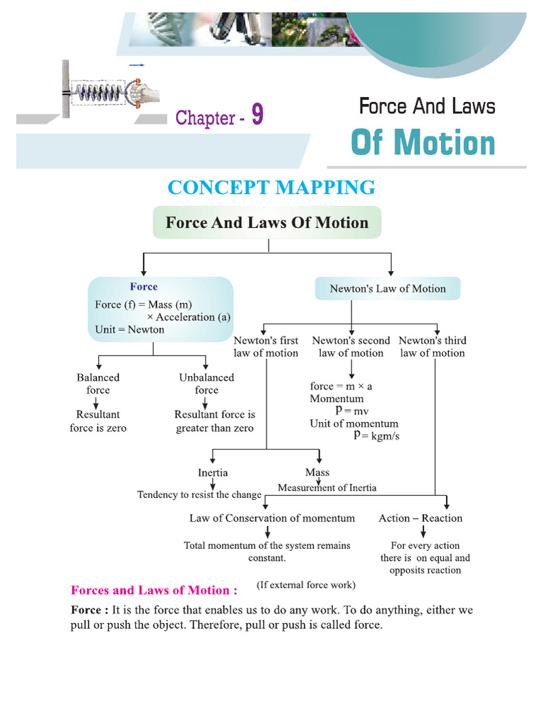 9-Sc-Force-Laws-of-Motion-Notes | PDF