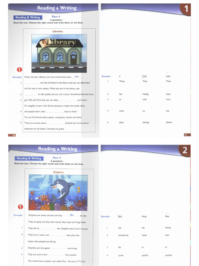 Movers Reading Part 4 | PDF