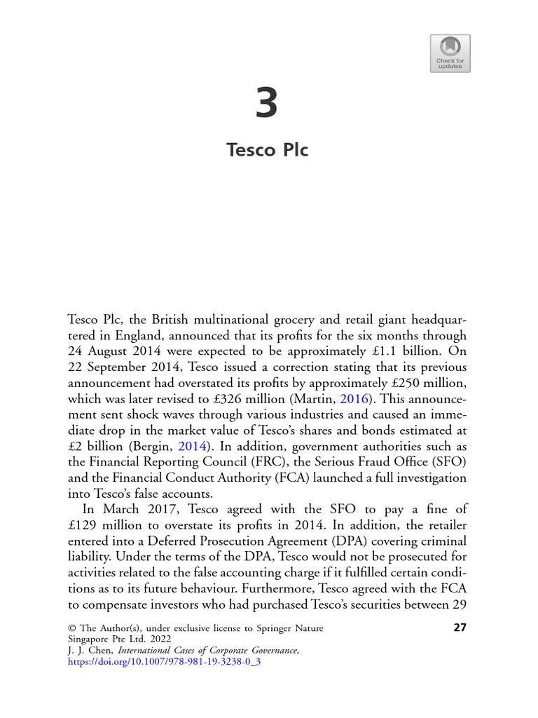Tesco's Profit Overstatement Scandal | PDF | Audit | Tesco