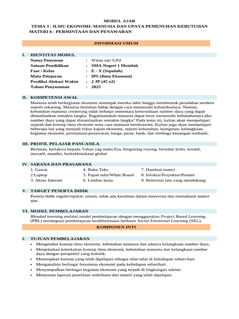 Materi 6 - Permintaan Dan Penawaran | PDF