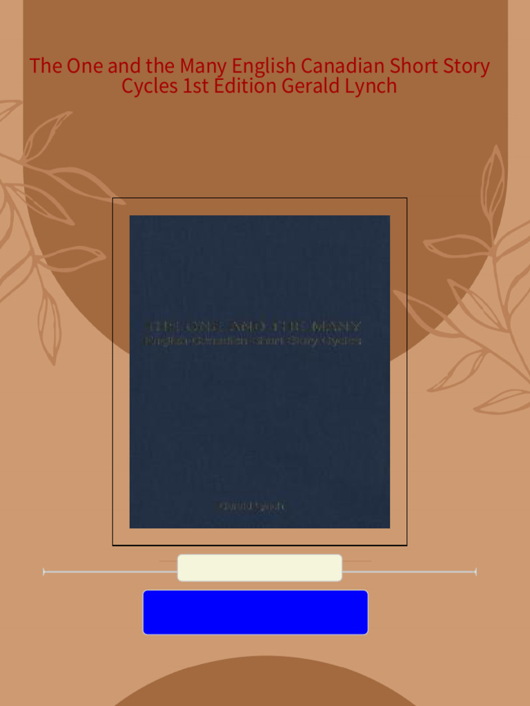 Instant download of The One and the Many English Canadian Short Story ...