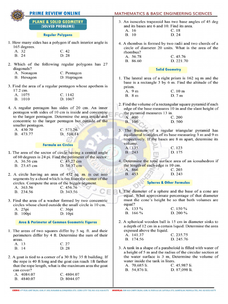 Day 5 - Plane - Solid Geometry | PDF