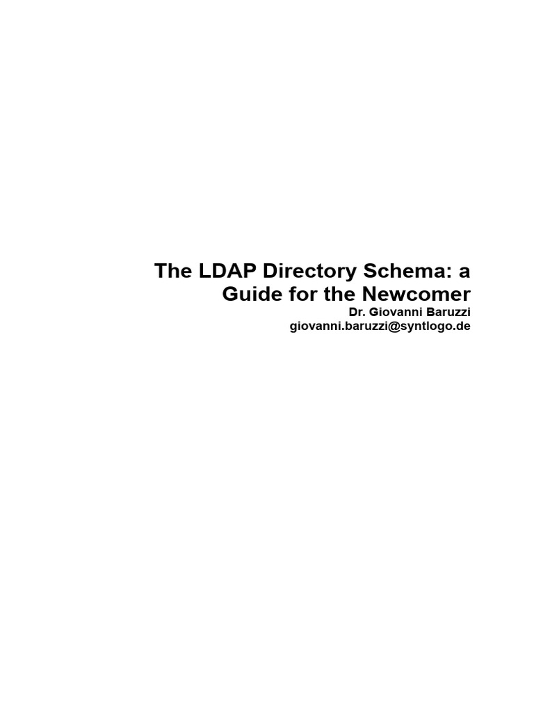 The LDAP Directory Schema A Guide For The Newcomer v3 | PDF | Computing