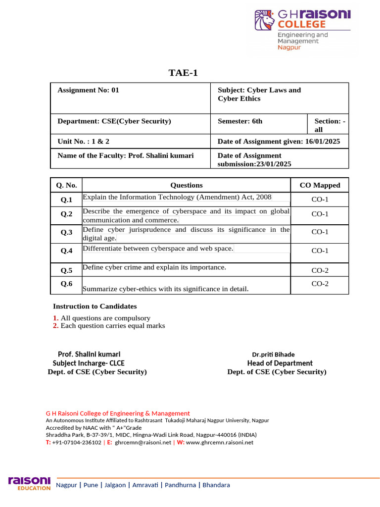 TAE-1 | PDF | Computing | Computer Law