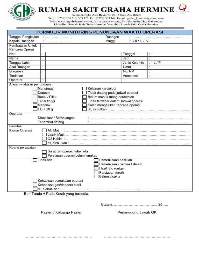 Form Penundaan Operasi | PDF