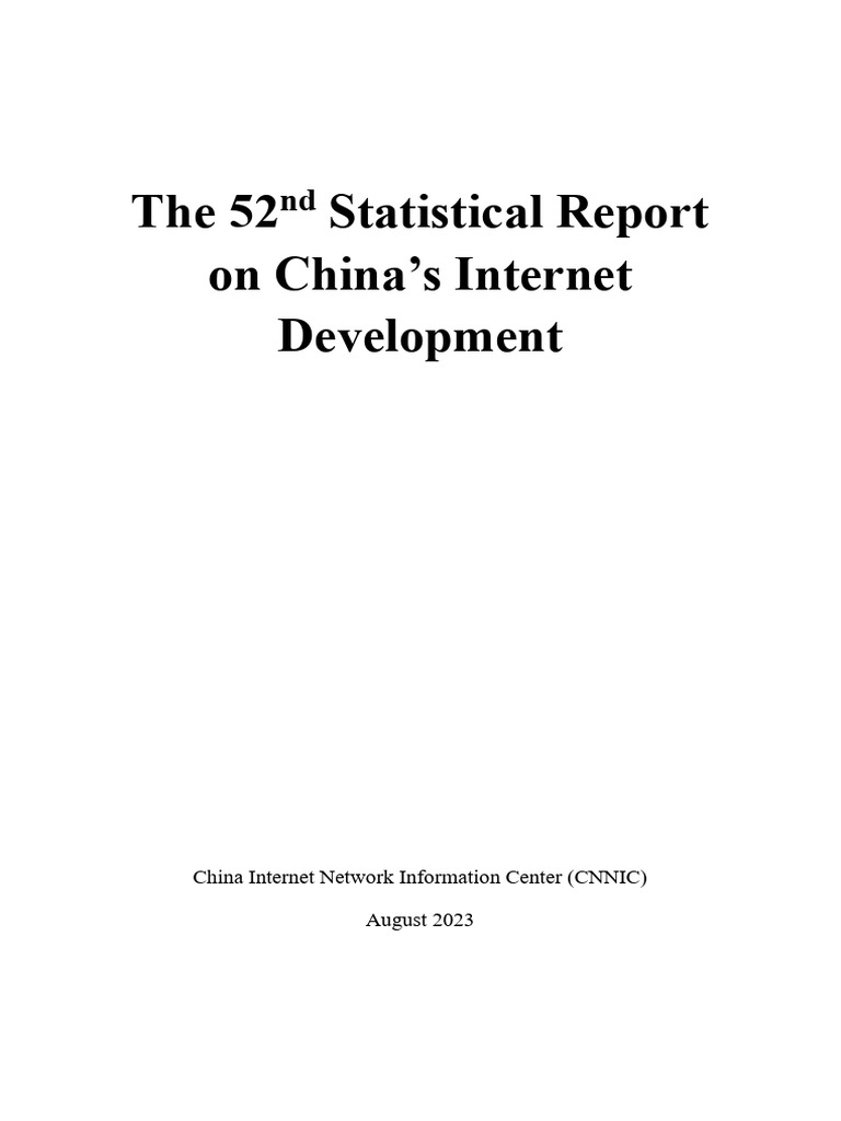 The 52nd Statistical Report On China's Internet | PDF | Mobile ...