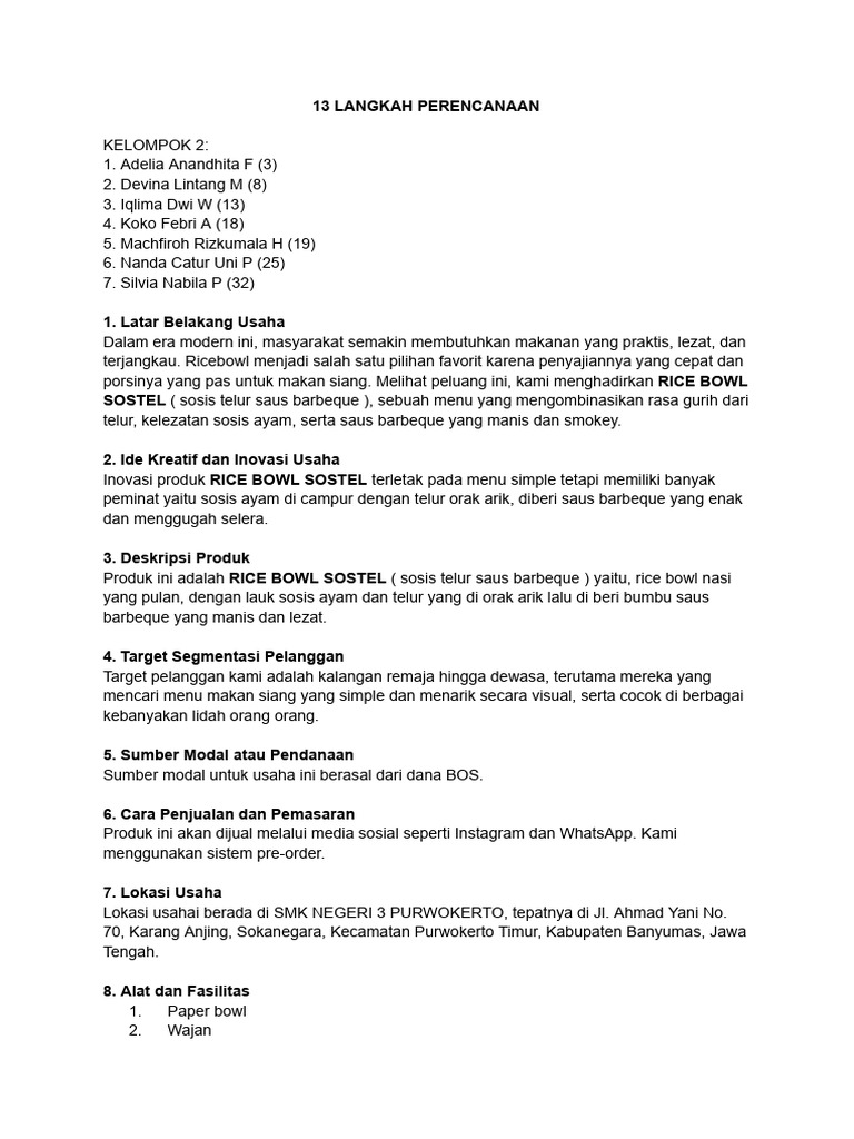 13 LANGKAH PERENCANAAN KWU | PDF
