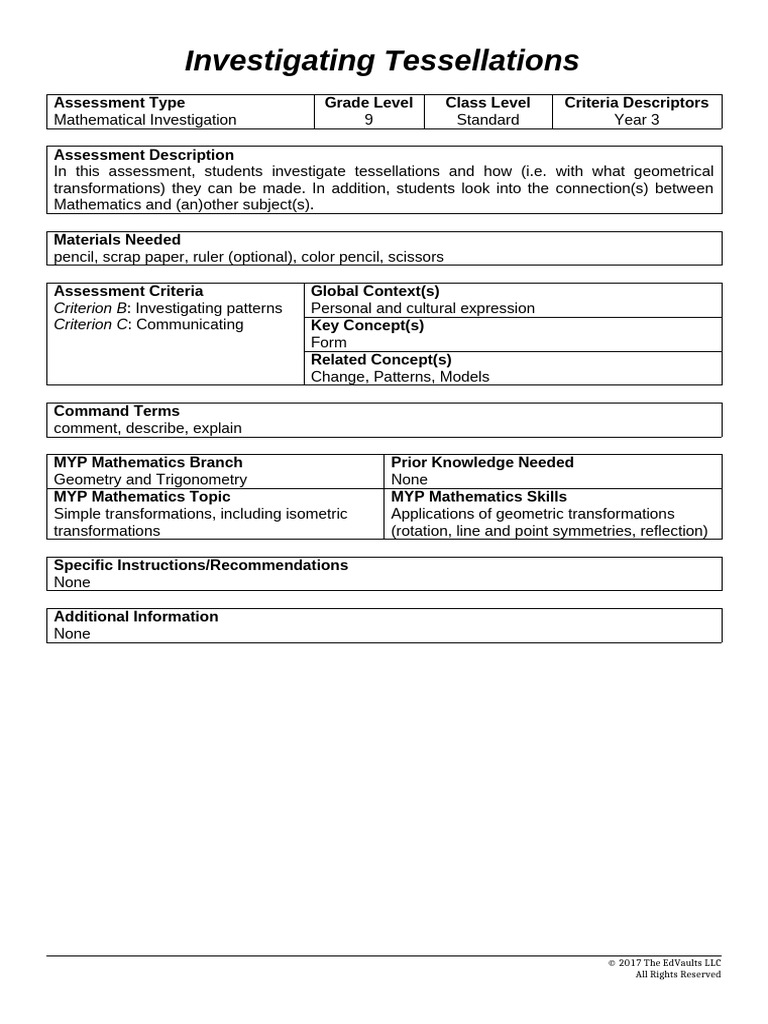 AS Y4 - Investigating Tessellations | PDF | Geometry | Shape