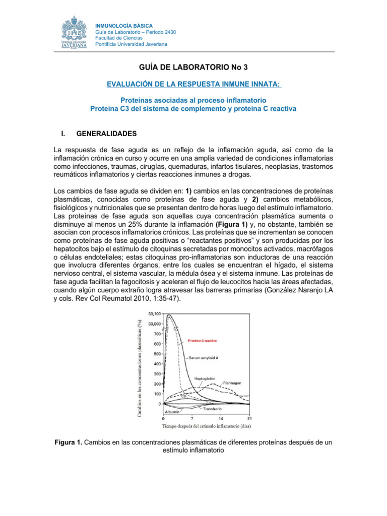 Lab 3. Proteínas de Fase Aguda 2430 | PDF | Inflamación | Proteína C ...