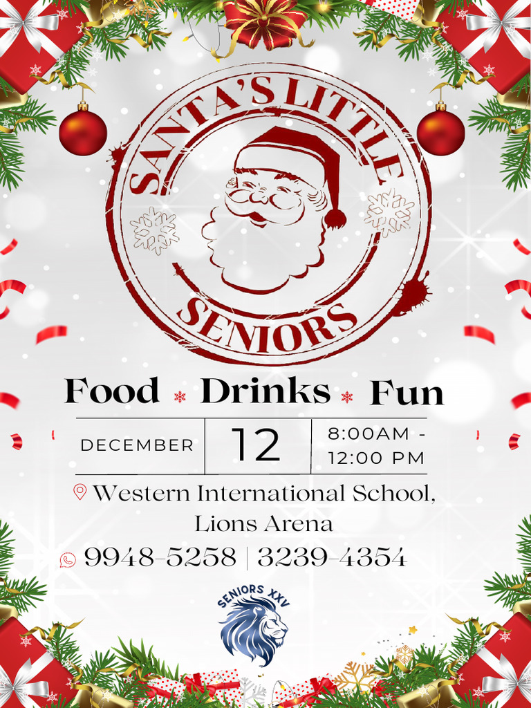 Red & Green Simple Christmas Party Invitation Document A4 | PDF