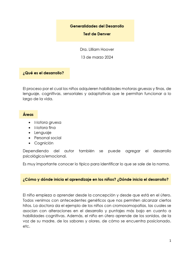 PED32. Test de Denver | PDF | Aprendizaje | Neurociencia