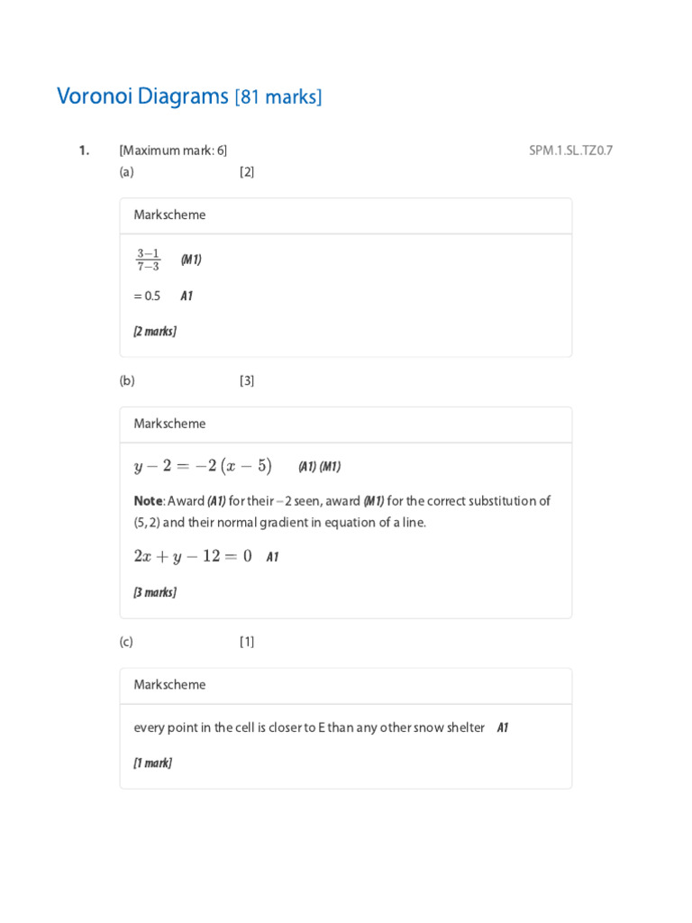 Voronoi Diagrams Answers | PDF | Perpendicular | Classical Geometry