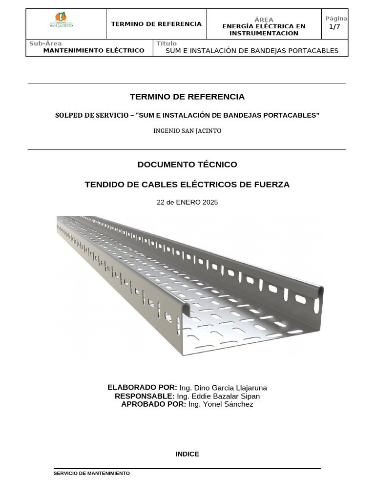 TDR Sum e Instalación de Bandejas Portacables | PDF