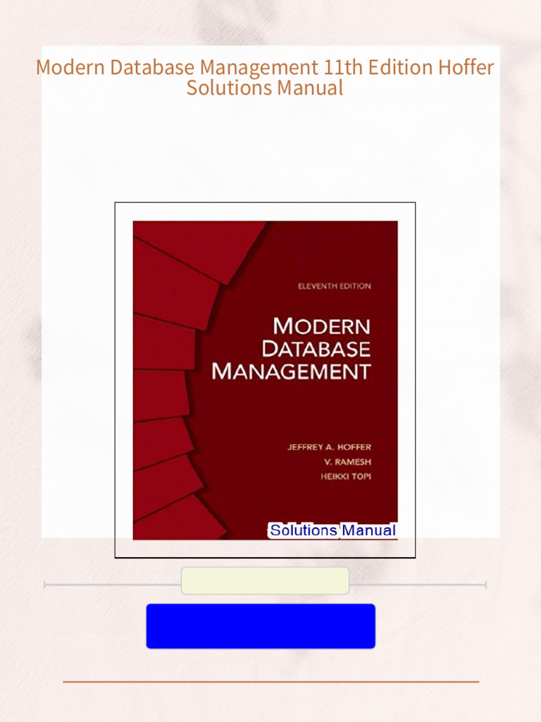 Instantly download the complete Modern Database Management 11th Edition ...