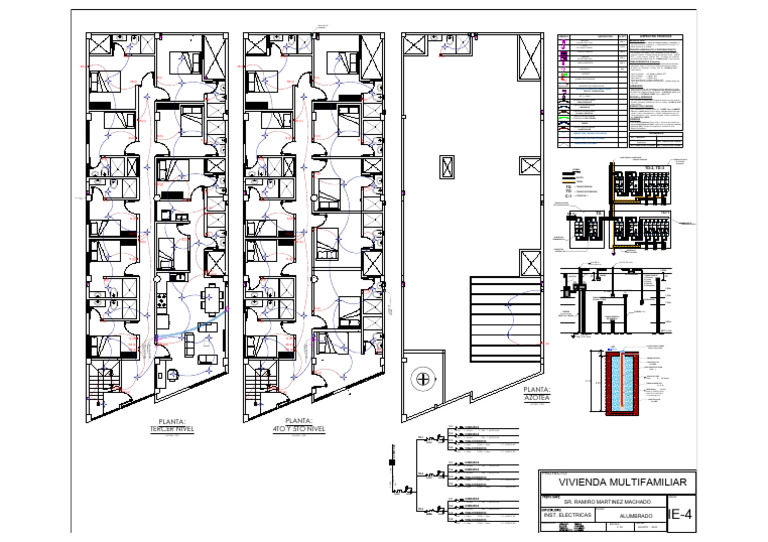 Plano Eléctrico Vivienda Multifamiliar | PDF | Conductor electrico | Ingeniería de Edificación