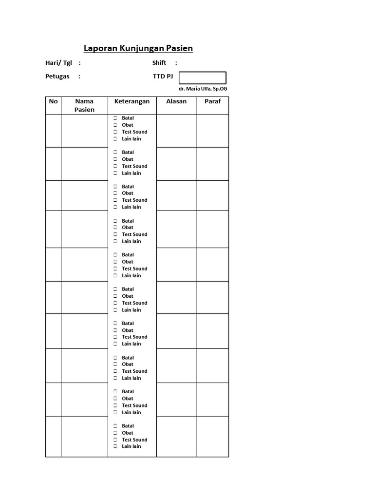 Laporan Kunjungan Pasienn | PDF