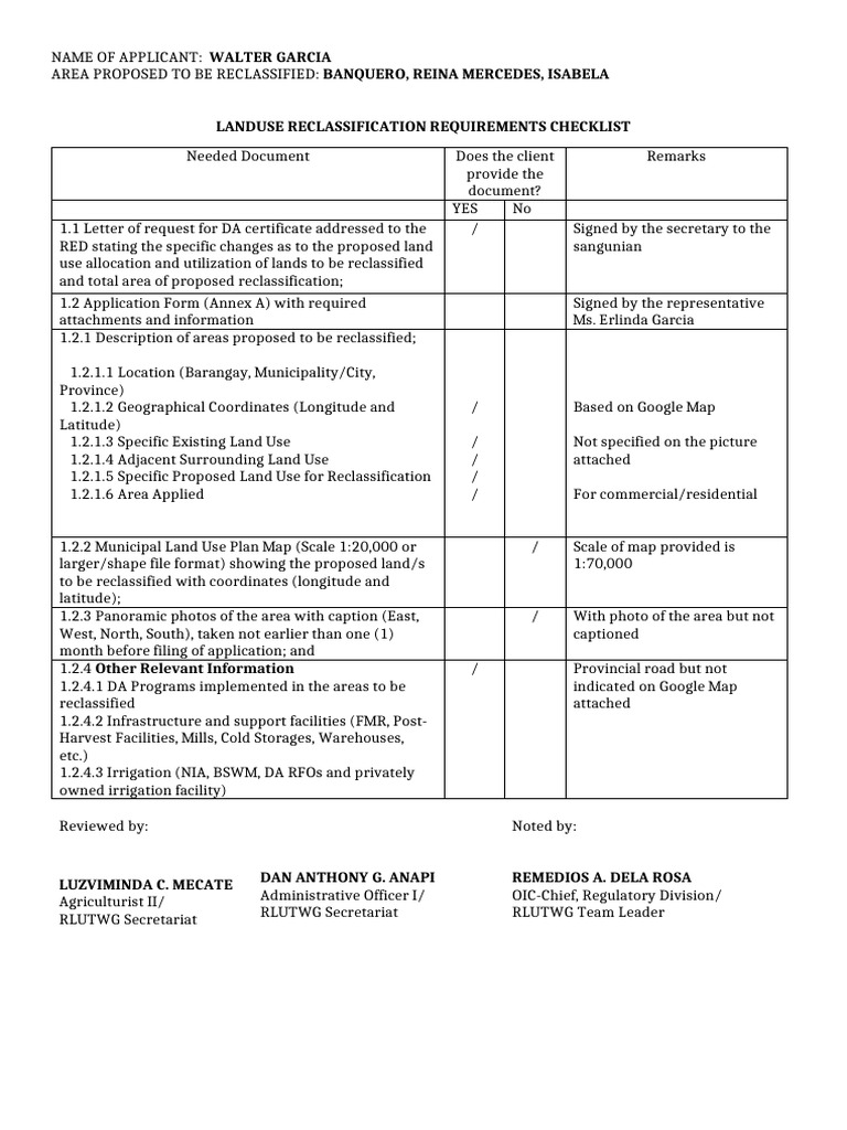 Land Use Reclassification Checklist | PDF | Cartography | Geographical ...