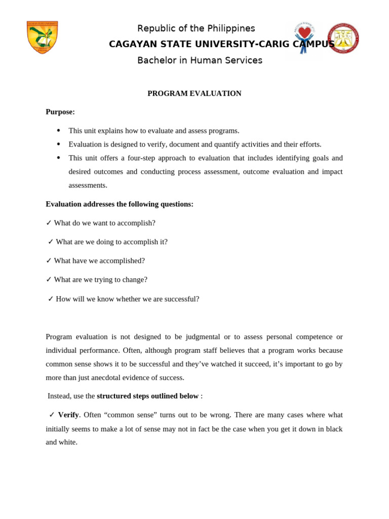 EVALUATION HARD COPY | PDF | Evaluation | Program Evaluation