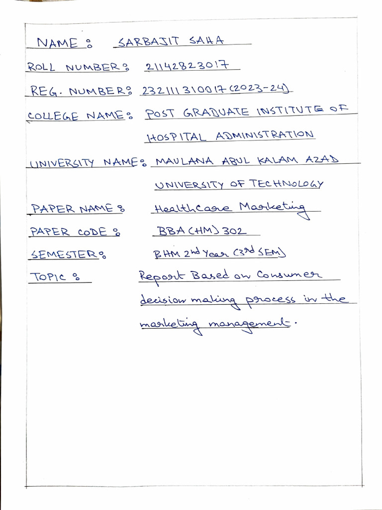 Sarbajit Saha, Ca2 , HealthCare Marketing | PDF