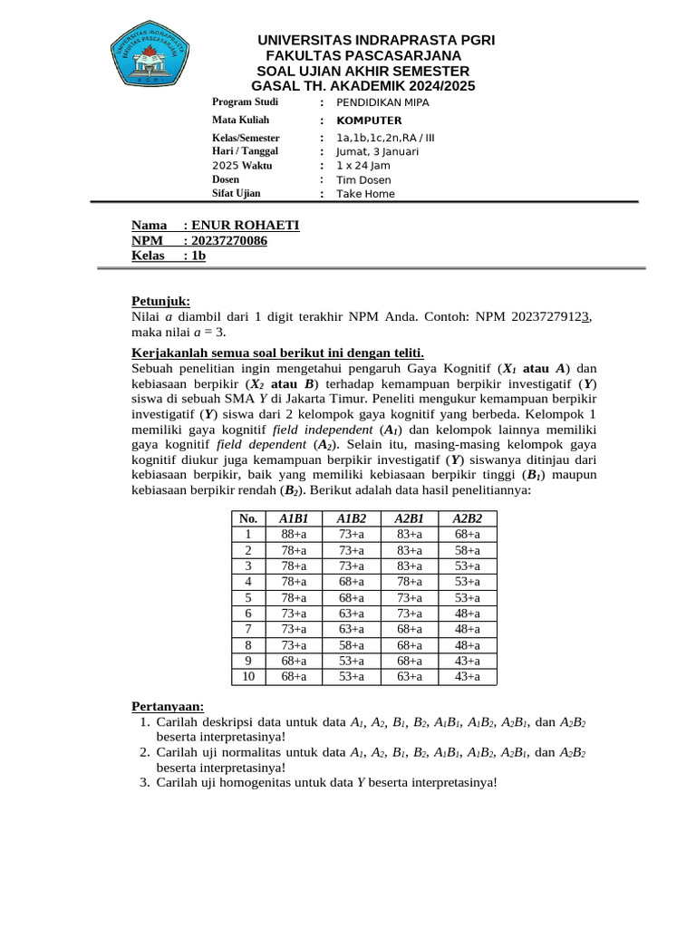 UAS Komputer 3 Januari 2024 | PDF