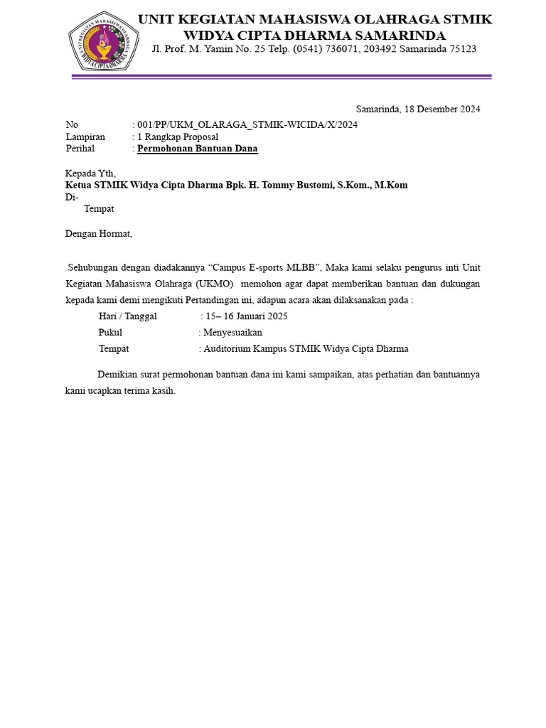 Proposal Ukmo MLBB 2024 | PDF