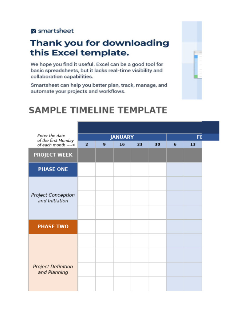 IC Sample Timeline Template For Excel 11412 | PDF