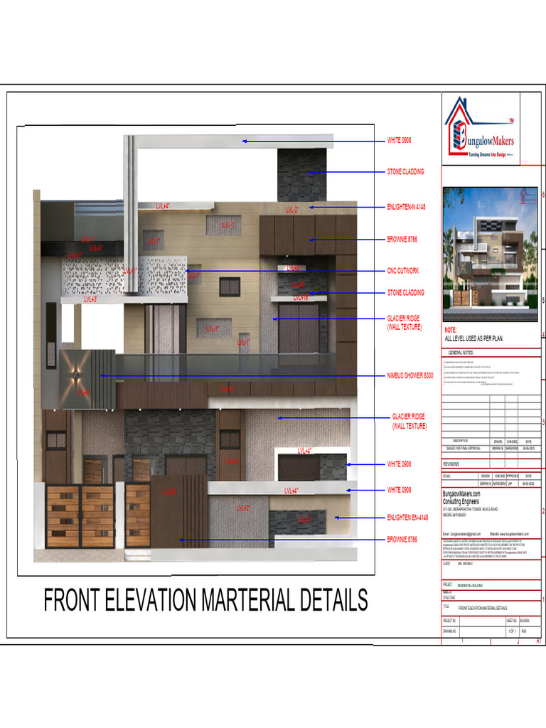 MR.ARORA ELEVATION WORKING MATERIAL DETAIL 26-06-23 | PDF