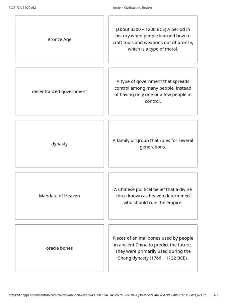 Ancient Civilizations - Review - 3 | PDF | China | World Politics