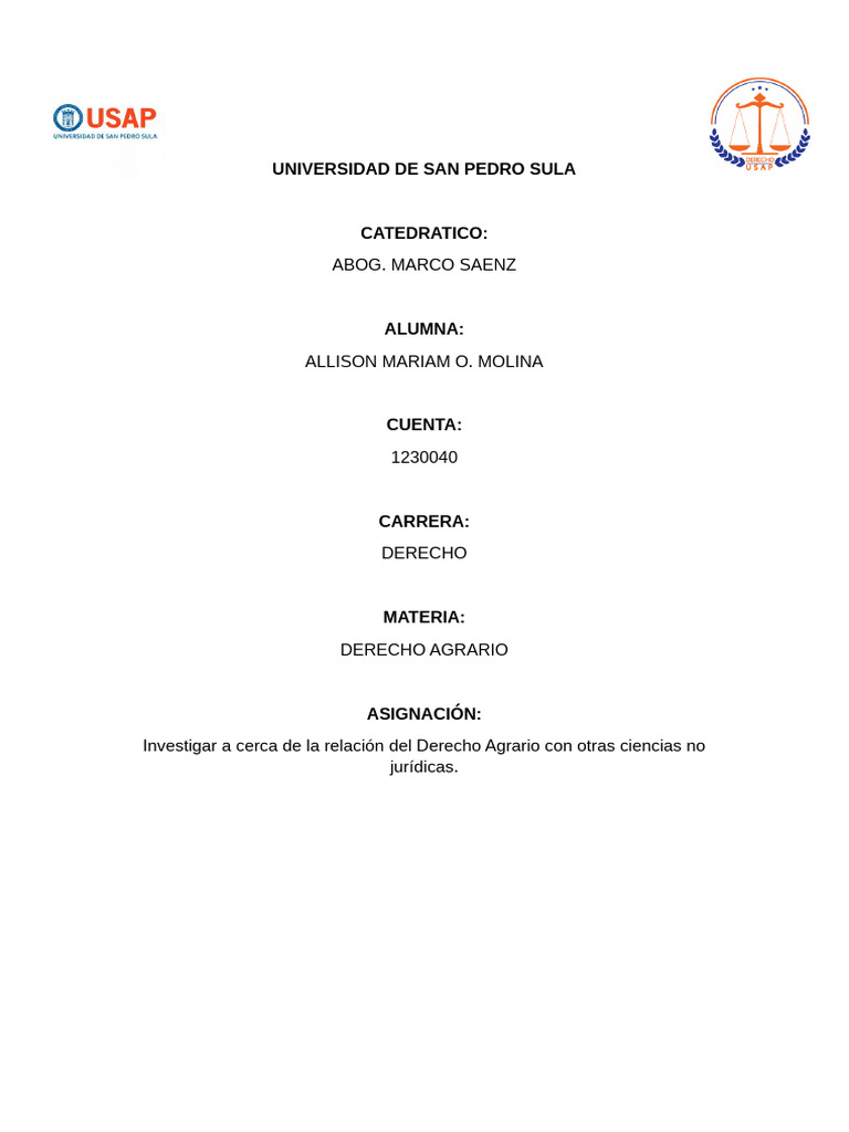 Derecho Agrario y Ciencias Relacionadas | PDF | Agricultura ...