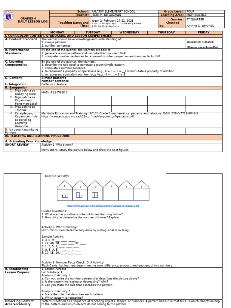 Le Gr4 Mathematics q4 Week 2 | PDF | Learning | Cognition