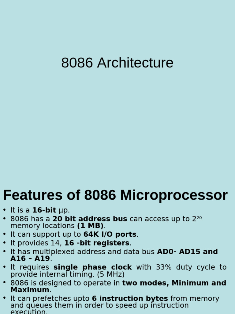 8086 Microprocessor Architecture Overview | PDF | Pointer (Computer Programming) | Office Equipment