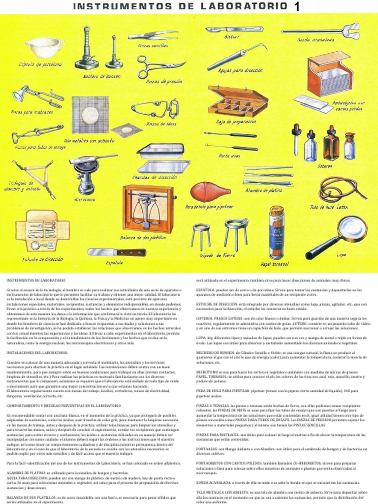 instrumentos de lab 1 | PDF | Laboratorios | Experimentar