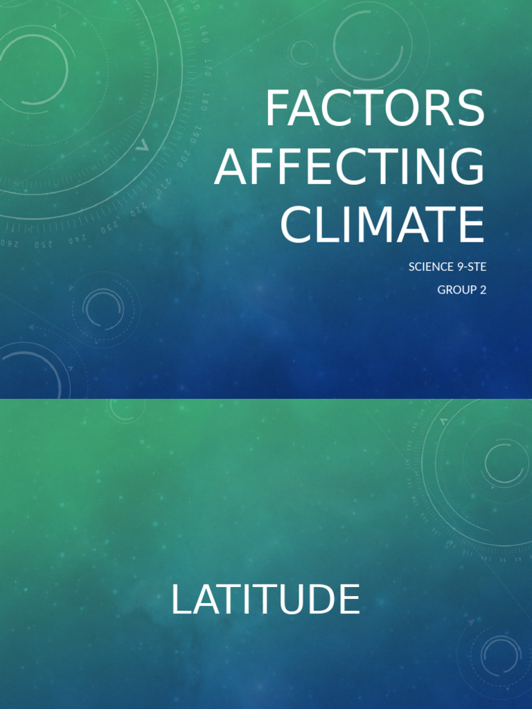 Key Factors Influencing Climate | PDF | Latitude | Oceans