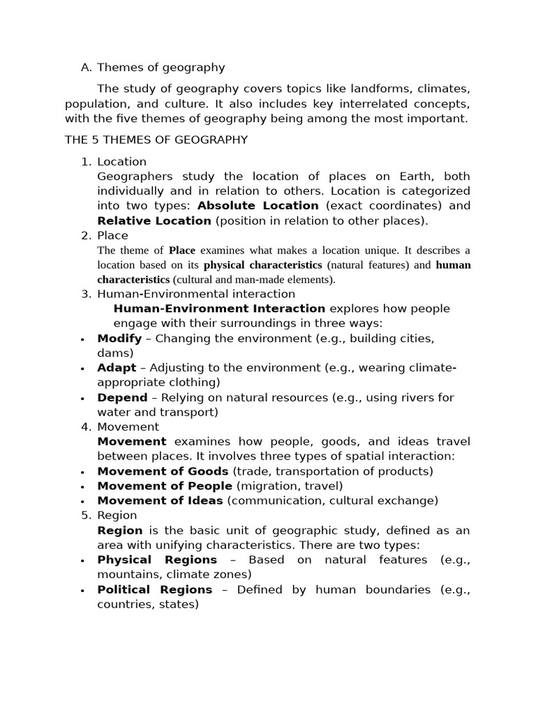 Themes of Geography | PDF