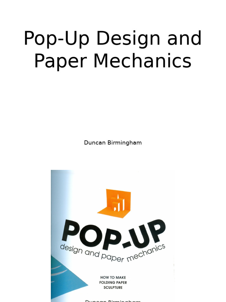 Pop-Up Design and Paper Mechanics | PDF