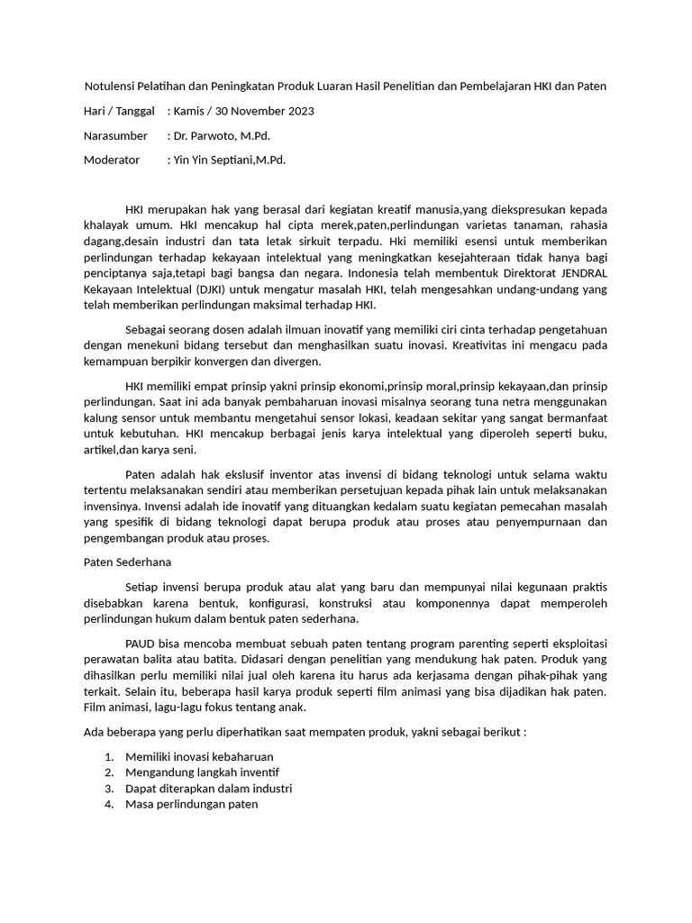 HKI Dan Paten | PDF