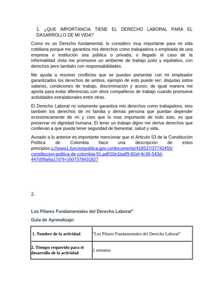 LOS PILARES FUNDAMENTALES DEL DERECHO LABORAL | PDF | Derecho laboral | Justicia