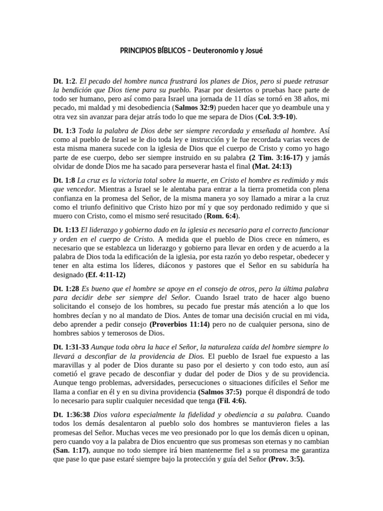 Principios - Bíblicos - Deuteronomio - Josué - Roy - Naranjo - 2017 | PDF | Cristo (título) | Pecado