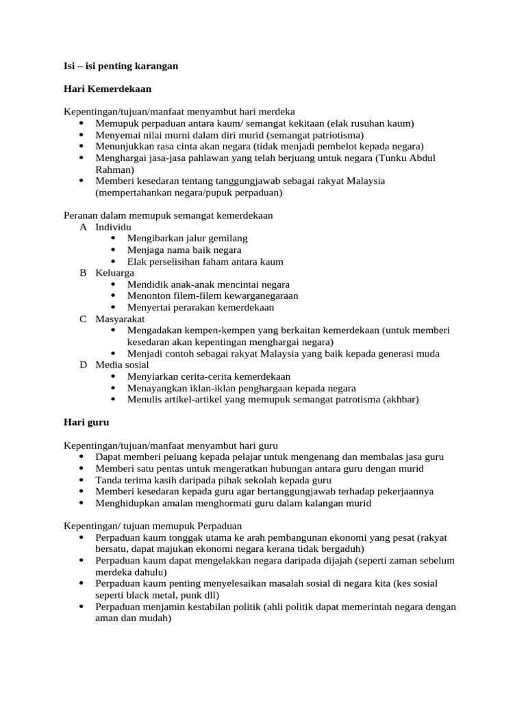 Isi Isi Penting Karangan | PDF