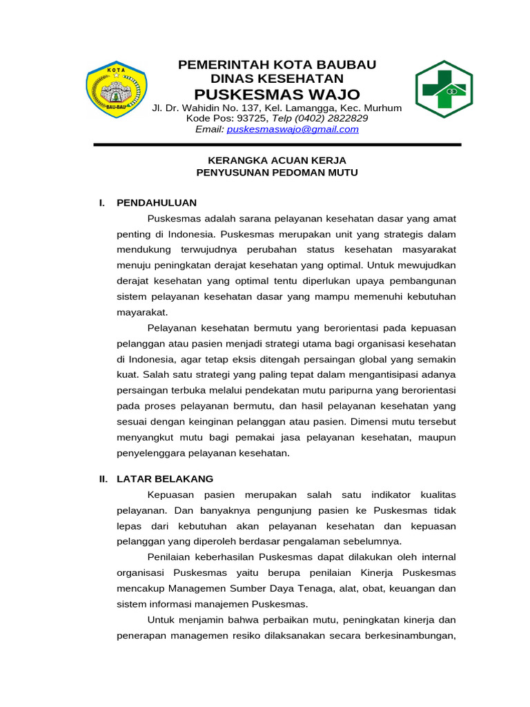 Ep 3. Kak Penyusunan Manual Mutu | PDF